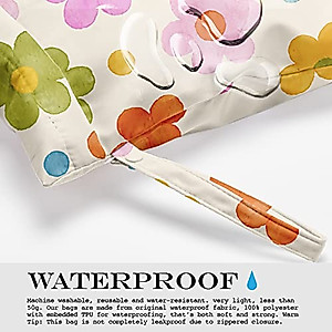 zcyxuuw Wet Bag, Wet Dry Bag, Wet Bag for Swimsuit, Travel, Beach, Pool, Diapers, Dirty Yoga Gym Clothes, Makeup Bag, Waterproof Flower Face Hippie Decor