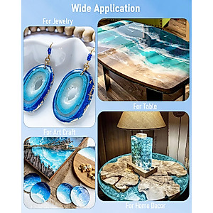 Smallbudi 80 OZ Epoxy Resin Kit with 16 Colors Mica Powder, Gold Foil, Cups & Stick, Crystal Clear Resin Beginner Supplies for Coating and Casting, Molds, Jewelry Making, DIY Art Craft, 1:1 Ratio