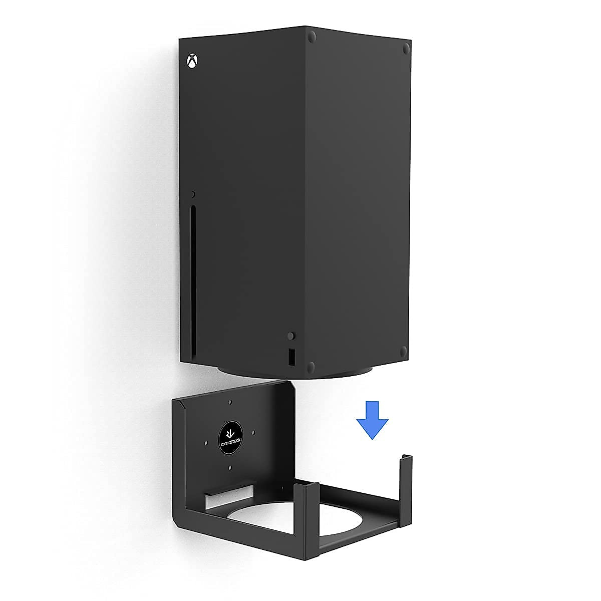 Monzlteck Wall Mount Holer for Xbox Series X,All Metal Vertical Hanging On Wall with Power Botton Left/Right,Wall Shelf Bracket for XSX