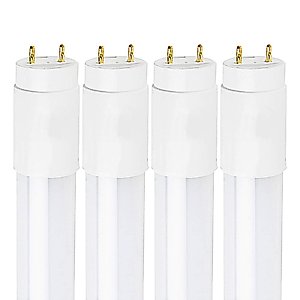 LUXRITE 3FT LED Tube Light, T8, 16W (25W Equivalent), 6500K Daylight, 1600 Lumens, Fluorescent Light Tube Replacement, Direct or Ballast Bypass, ETL Listed Check Ballast List Compatibility (4 Pack)
