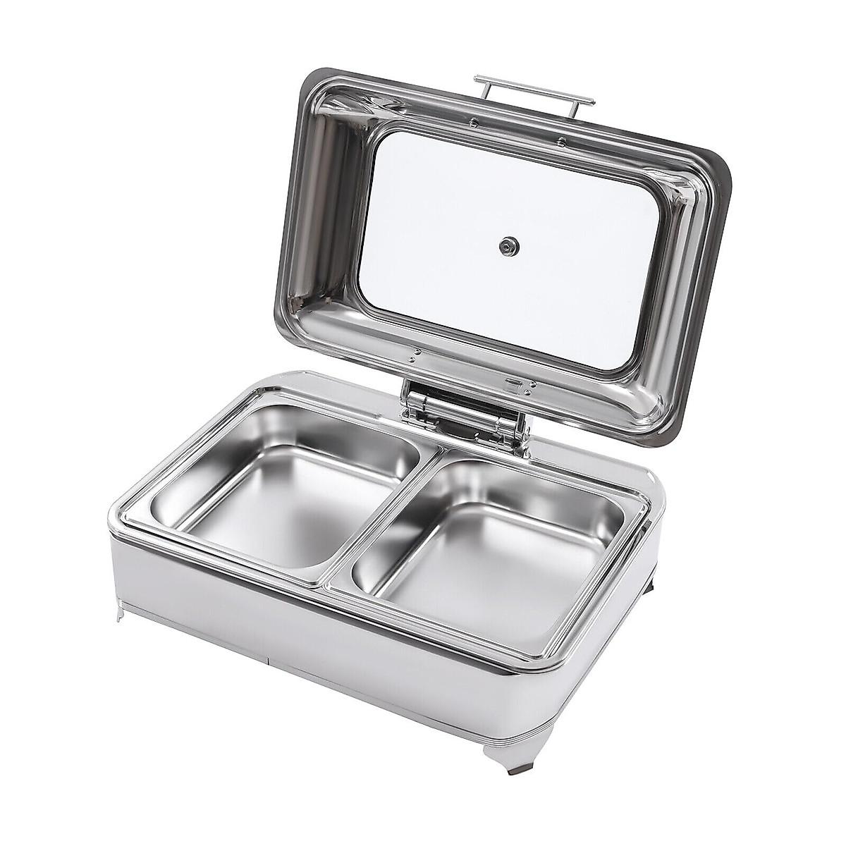 Xuthusman 400W Food Warmers for Parties Buffets Electric, Stainless Steel Buffet Server and Warming Tray, 9L, Chafing Dish Buffet Set - Adjustable Temperature + Hot Plate 1/2