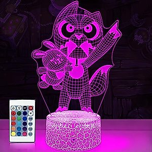 YAOMYLT The Owl Merch Gifts Night Light for Kids,3D Illusion Lamp Bedroom Decor 16Colors Dimmable with Smart Touch &Remote Control Christmas Birthday Gifts for Boy Girl Teen Cartoon Fans