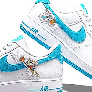 Nike Men's Air Force 1 Low Space Jam Tune Squad, White/Light Blue Fury/White, 10