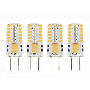 Lamsky G6.35 GY6.35 Bi-Pin Base LED Bulb 12V/24V 2.5 Watt Warm White 3000K Non-dimmable 30W Equivalent(4-Pack)