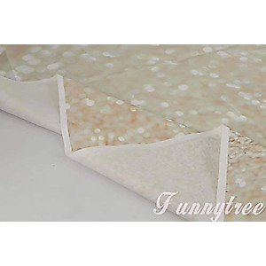 Funnytree 5X7ft Ivory Gold Bokeh Photography Backdrop Golden Spots Shinning Sparkle (Not Glitter) Sand Scale Halo Still Life Golden Background Newborn Baby Portrait Photo Studio Photobooth Props