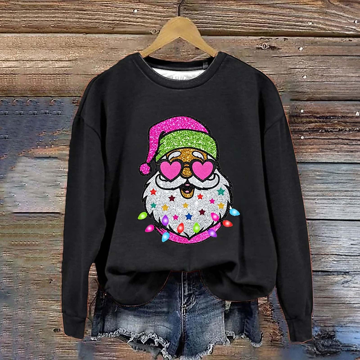 ofertas del dia de hoy relampago Cute Womens Ugly Merry Christmas Sweatshirt Novelty Funny Santa Xmas Graphic Sweater Red Tops Loose Holiday Crewneck Shirts Tops Snowmen Vintage Pullover warehouse