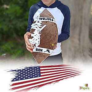 2Pepers Make Your Own American Football Pillow, Football Gifts for Boys and Girls Ages 3 4 5 6 7 8 9 10 Years and Up, DIY Arts and Crafts Kit for Kids, Sports Football Present, Boys Toys