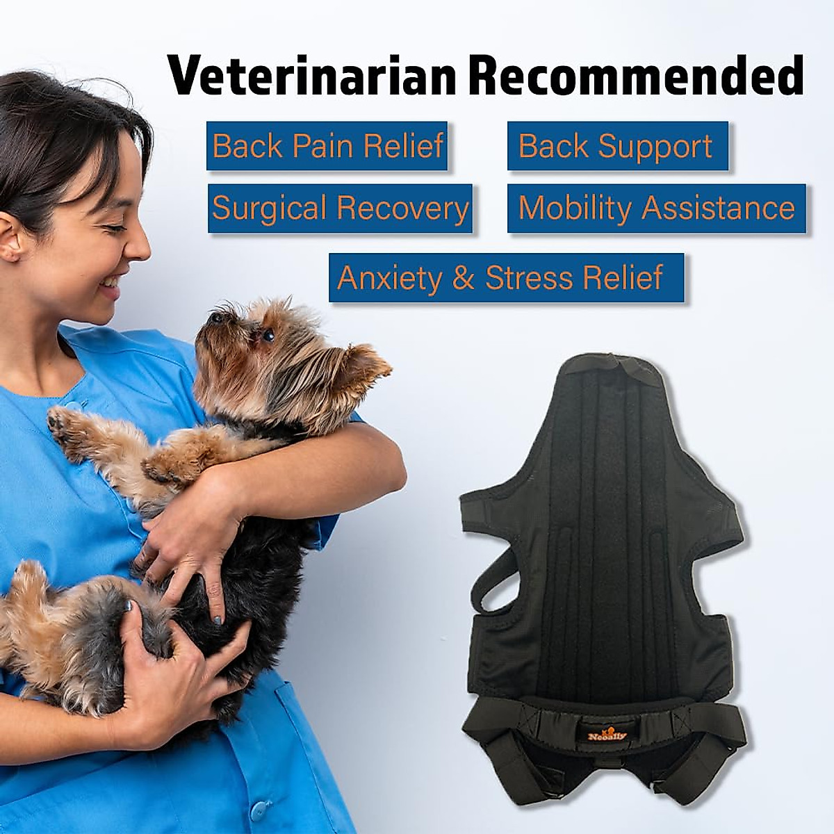 NeoAlly Dog Back Brace for Dogs Arthritis, IVDD, Spinal Surgical Recovery, and Back Disease Prevention (Extra Large)