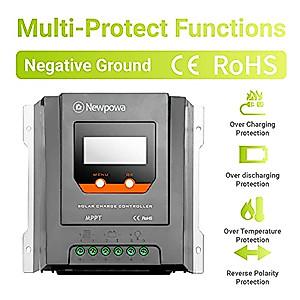 Newpowa 30A MPPT Solar Charge Controller 12V/24V Auto Battery Regulator Negative Ground W/LCD Display Up to 420W(12V) Off Grid Solar Panel Adjustable for Lithium Gel AGM Liquid Batteries