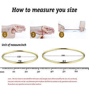 YADOCA 3mm 14K Gold Plated Bracelet Stainless Steel Glossy Thin Round Bangle Bracelet for Women Oval Solid Stackable Bracelets Set