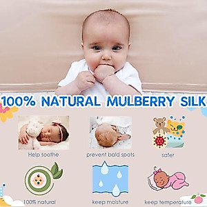 PROMEED 100% Mulberry Silk Crib Sleeve for Baby Hair Loss Prevention, Premium 23 Momme Natural Silk Bassinet Slip for Bassinets/Cradles/Cots/Cribs (Champagne)