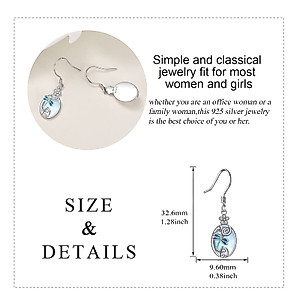 Dragonfly Earrings Christmas Gifts Sterling Silver Filigree Daisy Moonstone Dragonfly Dangle Earrings Jewelry Gifts