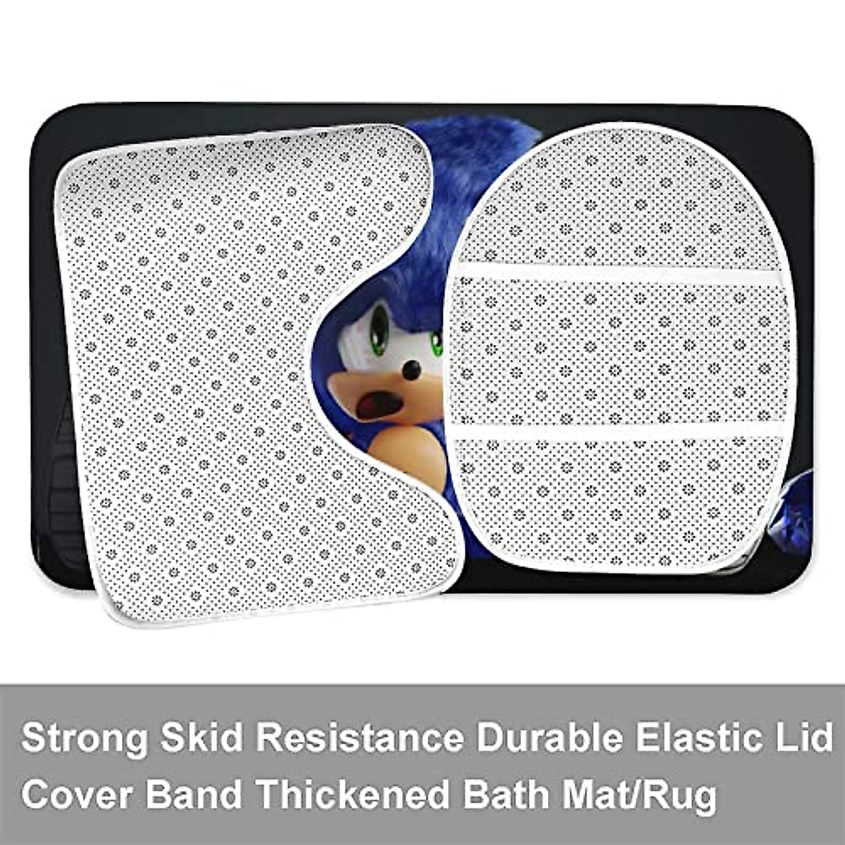 UIODXCN Son.ic The Hedge.hog 4 Piece Shower Curtain Sets, with Non-Slip Rugs, Toilet Lid Cover and Bath Mat, Durable and Waterproof, for Bathroom Decor Set, 72" X 72"