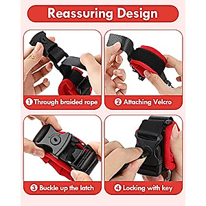 Lehoo Castle Toddler Leash for Walking, Baby Leashes for Toddlers Boys 4-in-1, Kid Harness with Leash, Child Safety Leash Anti Lost Wrist Link (Mickey)