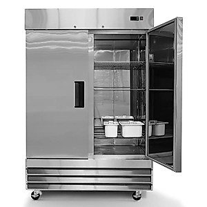 FSE 54-Inch Two Door Commercial Reach-in Freezer, 48 Cubic Feet, Stainless Steel, 115 v, (MRFZ-2D)