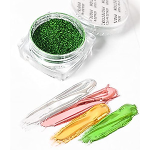 11pcs Magic Mirror Chrome Nail Powder & 1pc Holographic Laser Silver Nail Powder Pigment, Shinny Glitter Nail Art, Dust Nail Powder for Manicure Decorations