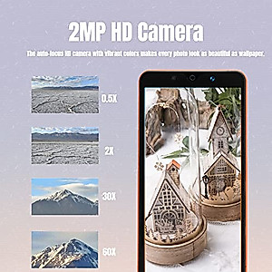 5.72in HD Full Screen Smart Phone, Note30 Plus Unlocked Smartphones, Dual Cards Dual Standby, 512MB+4GB Cell Phones, for Android 4.4.2, Support WiFi +BT+FM (Orange)