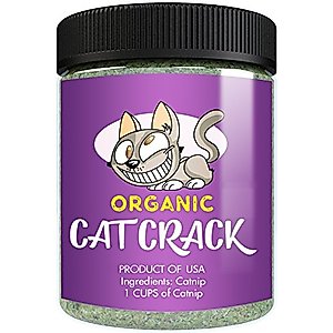 Cat Crack Organic Catnip, 100% Natural Cat Nips Organic Blend That Energizes and Excites Cats, Safe Catnip Treats Used for Cat Play, Cat Training, & New Organic Catnip Toys for Cats(1 Cup Organic)