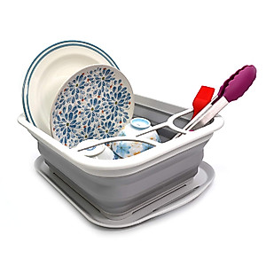 SAMMART Collapsible Dish Drainer (Grey, 1)