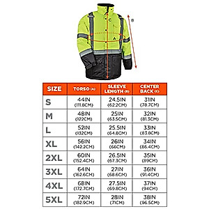 Ergodyne mens Class 3 Hi Vis Thermal Parka Quilted, Lime, XX-Large US