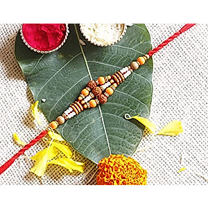 Handmade Raksha Bandhan Rakhi for Brother | Designer Rakhi Bracelet Handmade Rakhi | Rakhi for Brother made Kundan Multicolor Beads for Indian Festival Raksha Bandhan (Design5)