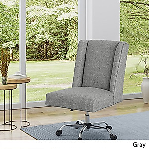 Great Deal Furniture Tucker Traditional Home Office Chair, Gray and Chrome
