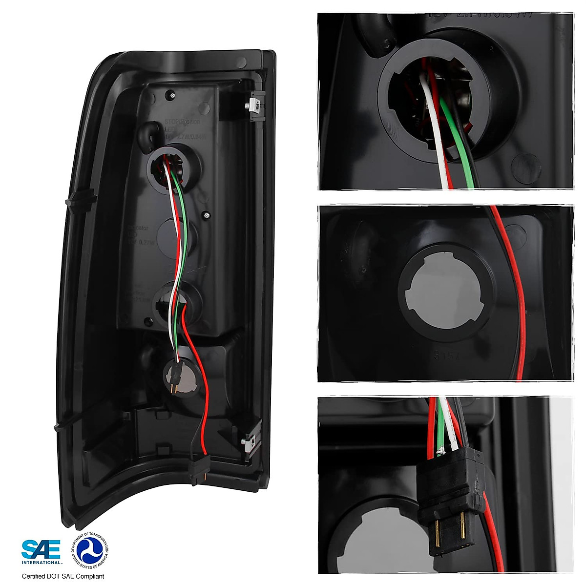 AKKON - For 1999-2002 Chevy Silverado 09-03 GMC Sierra Pickup Truck Smoke G2 LED Tail Lights Brake Lamps Replacement