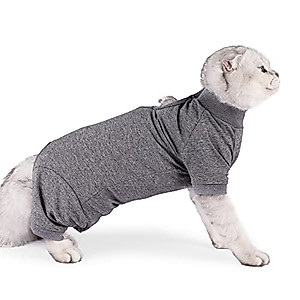 Cat Surgical Recovery Suit Professional for Male Female Dog Abdominal Wounds Cone E-Collar Alternative, Anti-Licking Or Skin Diseases Pet Surgical Recovery Pajama Suit, Soft Fabric Onesies for Cats
