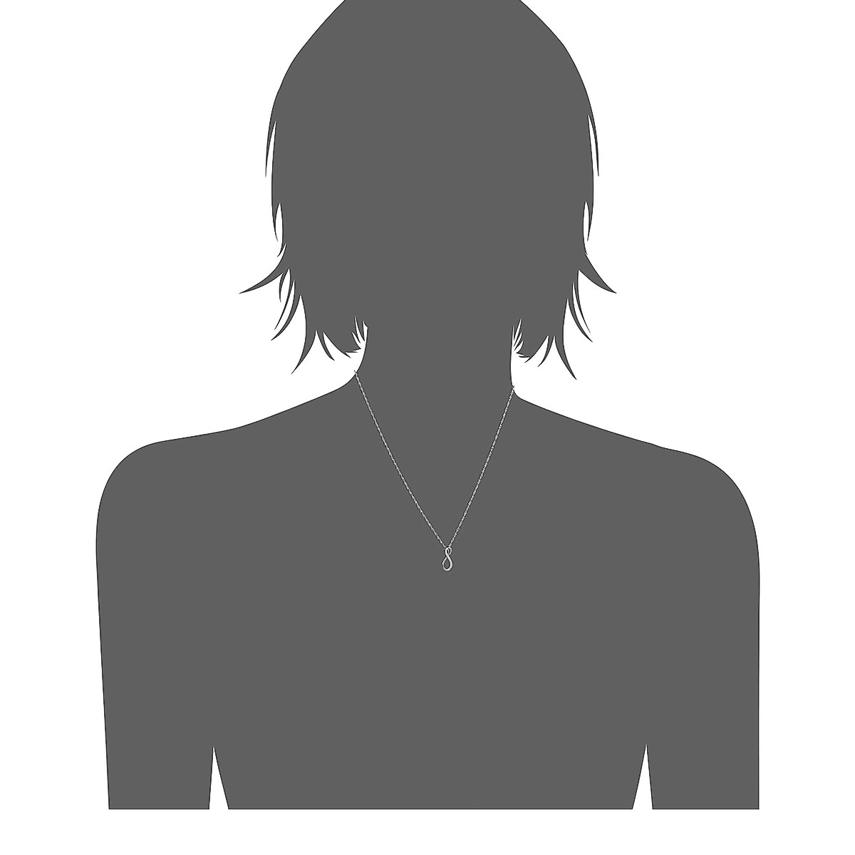 Vir Jewels 1/10 cttw Diamond Pendant, Diamond Infinity Pendant Necklace for Women in 10K White Gold with 18 Inch Chain, Prong Setting