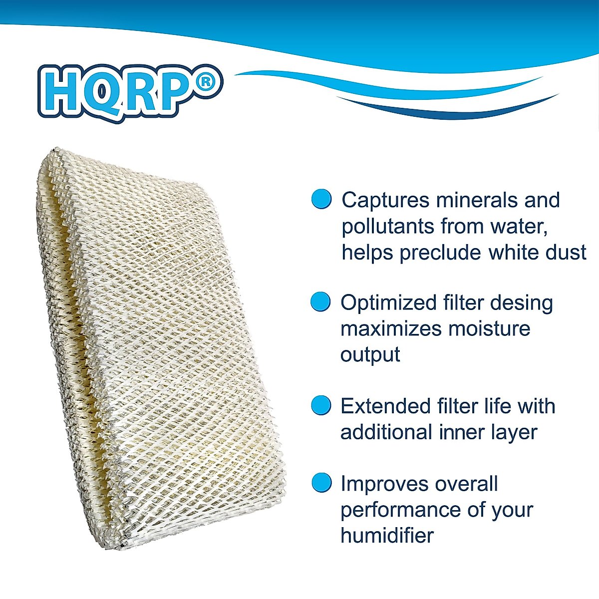 HQRP 2-Pack Wick Filter Compatible with Bionaire BWF75 Filter D Replacement BCM3656 BCM3855 BCM3955 BCM3656-UM BCM3855C BCM3600 Humidifiers