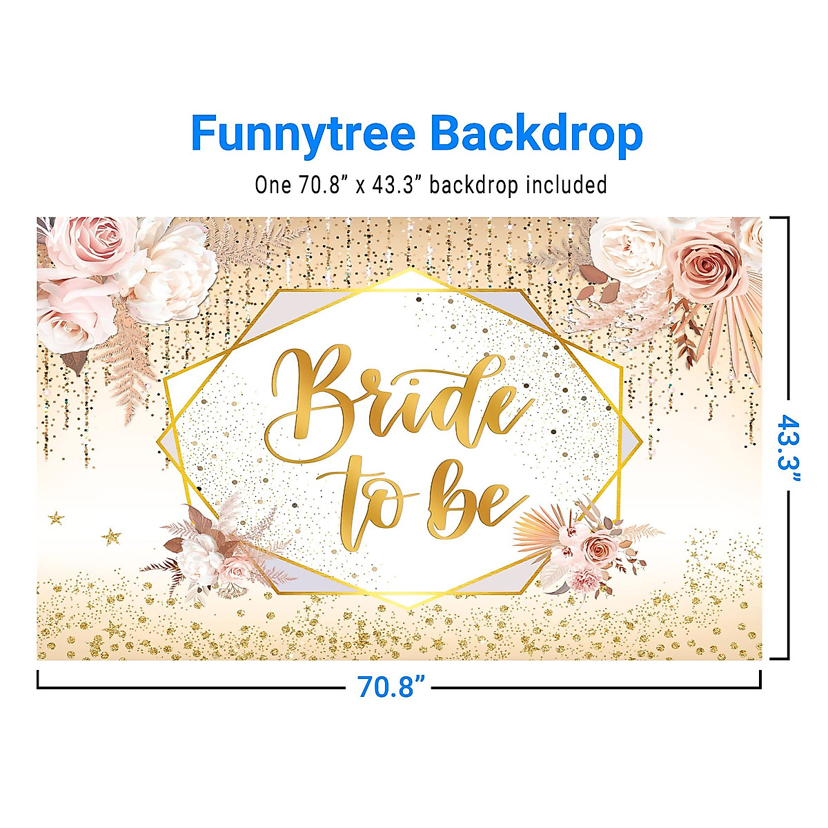 Funnytree Boho Bride to Be Backdrop Bridal Shower Engagement Wedding Miss to Mrs Party Supplies Flower Chic Background Banner Cake Table Decor Gift Favors Props Studio