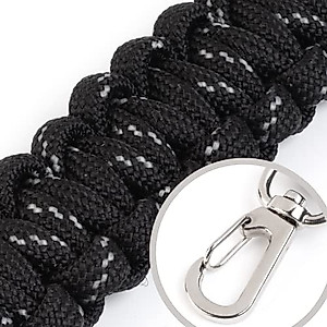 Gearproz Paracord Handle for Hydro Flask - Also Compatible with Iron Flask, Thermoflask, Takeya 12 to 40 oz Water Bottles - Accessories with Survival Cord Handle (Black)