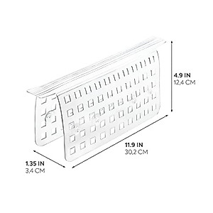 iDesign Euro Plastic Saddle, Glassware and Sink Protector for Kitchen, Bathroom Pots, Pans, Dishes, 11" x 12", Clear