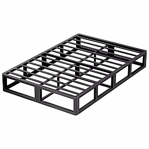 VIPSHOW 10 Inch King Metal Bed Frame Round Corner Low Platform Bed Frames 3500 LBS Heavy Duty Steel Slats Support Mattress Foundation No Box Spring Needed, Noise Free, Easy Assembly, Black