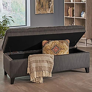 Christopher Knight Home Juliana Fabric Storage Ottoman, Gray