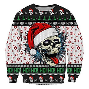 Holiday Sweatshirts Unisex Printed Pullover Ugly Christmas Jumper Sweater 3D Digital Print Crewneck Sweatshirt
