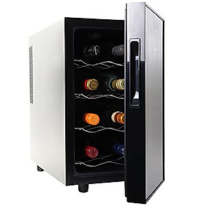 Koolatron 8 Bottle Wine Cooler, Black, Thermoelectric Wine Fridge, 0.8 cu. ft. (23L), Freestanding Urban Series Wine Refrigerator, Red, White and Sparkling Wine Storage for Kitchen and Apartment