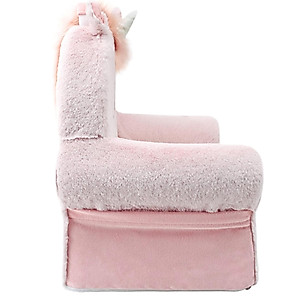 Personalized Cozy Pink Unicorn Kids Chair| Furry Toddler Memory Foam Room Decor| Boys Girls Playroom Bedroom Animal Sofa Chair| Add Name for Extra Cuteness| Cozy Pink Unicorn Chair