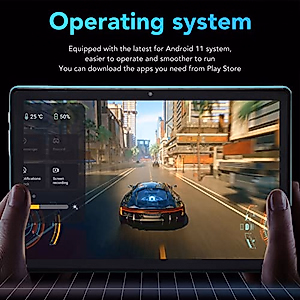 DAUZ Tablet PC, 100‑240V 8800mAh IPS HD Touch Screen Support 4GLTE Green Front 800W Rear 2000W 10.1in Tablet 8GB RAM 128GB ROM for Home Study (US Plug)