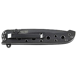CRKT M16-10KS EDC Folding Pocket Knife: Everyday Carry, Black Serrated Edge Blade, Tanto, Frame Lock, Stainless Steel Handle, Reversible Pocket Clip