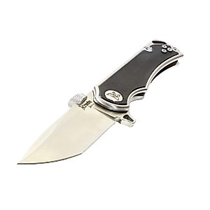 KRUDO Knives KARSINO10 LTE Folding EDC Knife with Drop Point Blade, G10 Inlays, SS Ball Bearing Washers, Louis Krudo’s Original Thumb Wedge for Pocket Deployment, Tactical Pocket Knife, Pocket Art.