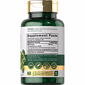 Carlyle DIM Supplement for Women & Men | 350mg | 200 Count | Vegetarian, Non-GMO & Gluten Free Complex