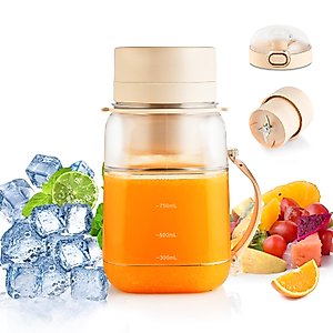 34oz Portable Blender for Shakes and Smoothies FOUSIUTIM USB Rechargeable Travel Blender Personal Size Blender with Stainless Steel Blades Juice Cup with Shoulder Strap Portable Smoothie Blender
