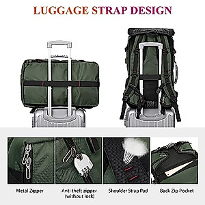 WITZMAN Carry On Travel Backpack for Men Duffle Bags Fit 17 Inch Laptop Airline Approved Laptop Backpack(B685 Army Green)