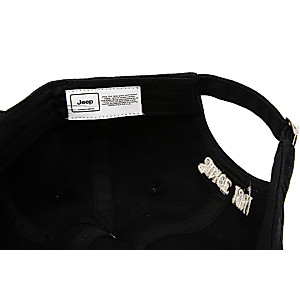 Jeep Vintage Script Logo Heavy Chino Twill Hat - Black