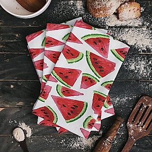 Absorbent Microfiber Kitchen Towels(Set of 2),Watermelon,Tea Towel for Kitchen/Bathroom Decorative Bar Towels,Summer Fruit Watercolor,Soft Resuable Dish Towels Cloths Nonstick Oil Washable Fast Drying