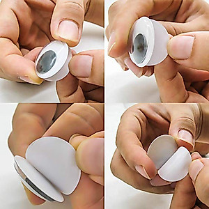 TOAOB 100pcs 25mm Black Wiggle Googly Eyes with Self Adhesive Round Plastic Sticker Eyes for DIY Arts Crafts Scrapbooking Decoration