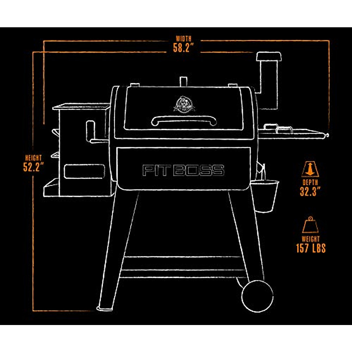 PIT BOSS 10537 PB0820SP Wood Pellet Grill, 820 Square Inches, Black