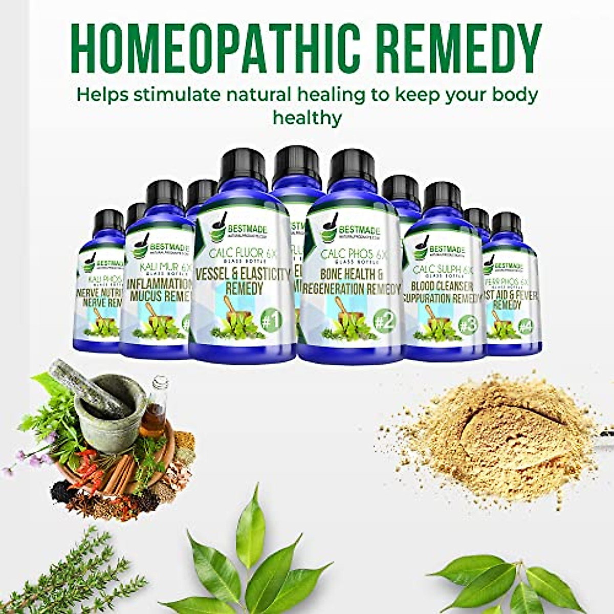 Glass Bottle Classic Tissue Cell Salt Kit All 12 Schussler Cell Salts Boost Your Immune System, Stimulate Natural Healing, Provide Cellular Nutrition Vital to Cellular Function