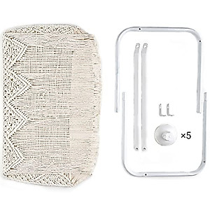 Mkono Macrame Cat Window Perch Hammock for Indoor Cats Boho Cat Window Bed with Woven Tassle Lower Iron Support Sunbathing Pet Resting Seat Safely Space Saving Swing Shelf Kitty Gift Idea